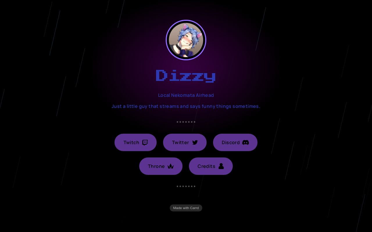 Dizzy's card